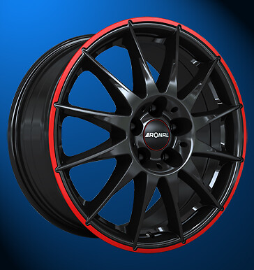 Ronal R54 MCR 7 X 17 5 X 114.3 40 jetblack-red rim online kaufen | eBay