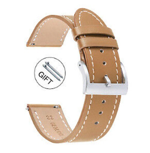 Double-sided Genuine Leather Watch Band Strap Quick Release18 20 22 24 ...