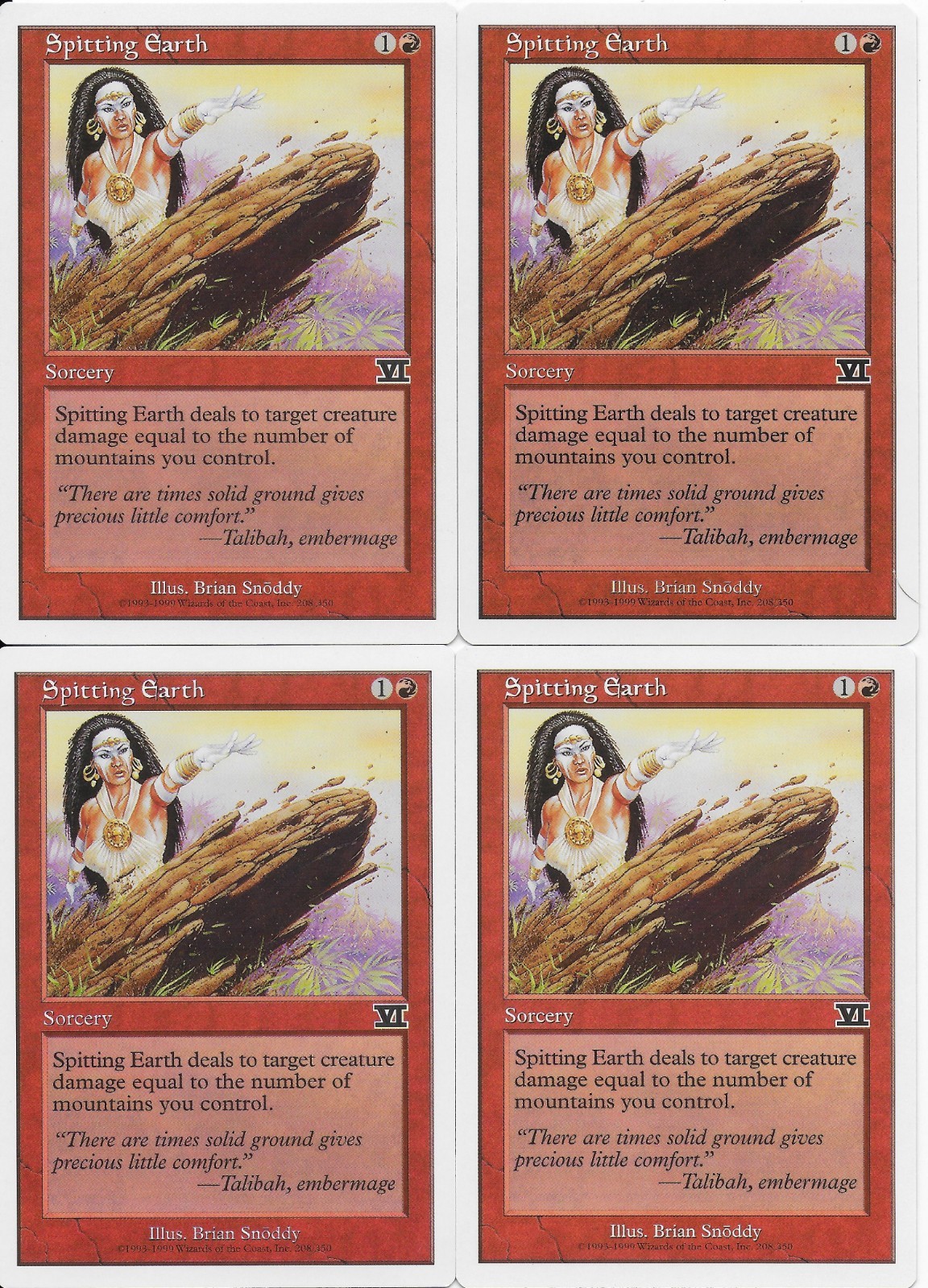 MTG: SPITTING EARTH 6th Edition COMMON; played, Excellent condition x4 ...