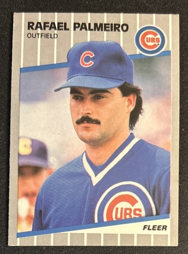 1989 Fleer Rafael Palmeiro Baseball Card #434 Cubs FR/GD Uneven Cut O/C ...