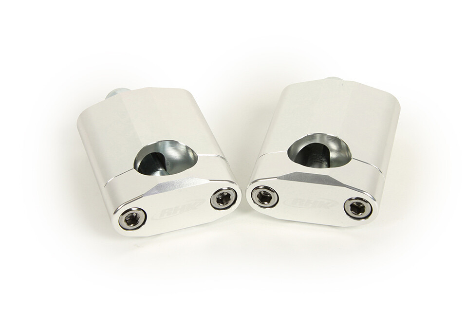 RHK Silver 1-1/8" Tapered 60mm Bar Riser Upgrade from 7/8 Rubber Style ...