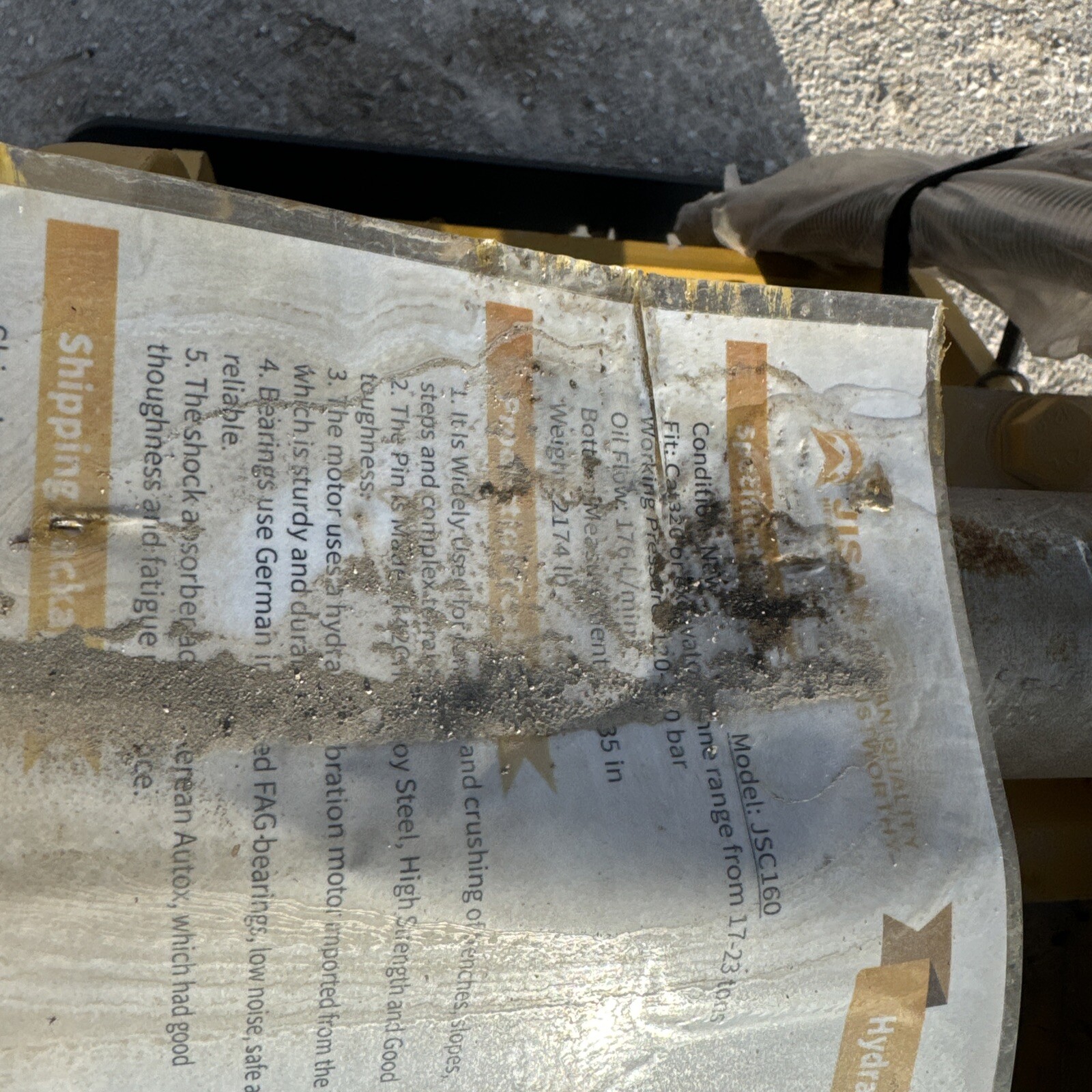 Cat 320 Excavator Hydraulic plate compactor JSC160 80 MM Pins ...