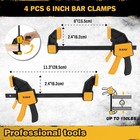 8-Piece Clamps for Woodworking - 4 Pcs 6 inch Bar Clamps 4 Pcs Heavy ...