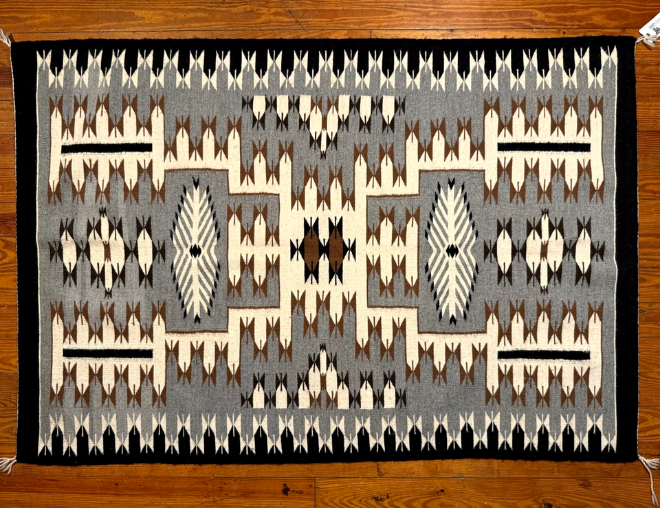 OUTSTANDING &LARGE NAVAJO STORM PATTERN RUG,FINE WEAVE,HANDSPUN, 20TH C ...