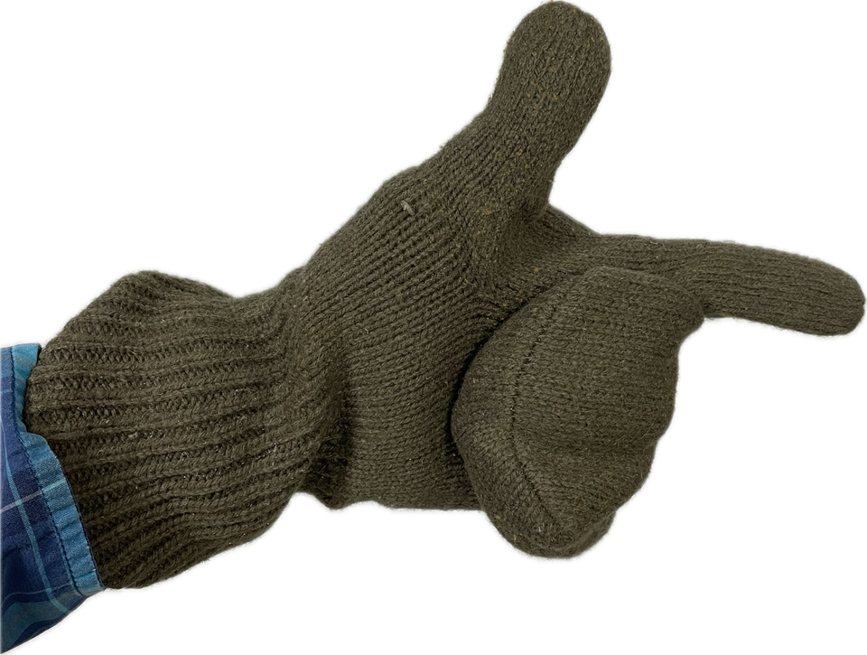 2 PAIRS Vintage USGI Military Wool Blend Trigger Finger Hunting Mittens ...