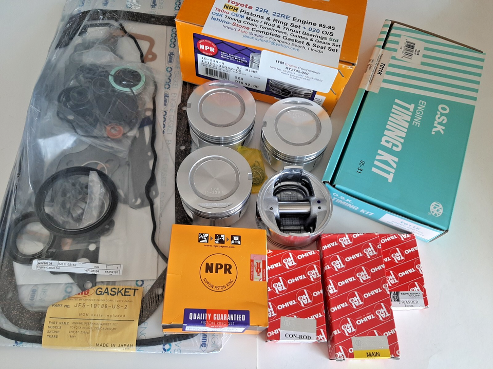 Toyota 22R, 22RE, 22REC Engine Rebuild Kit 85-95 Pistons,Rings, Gasket ...