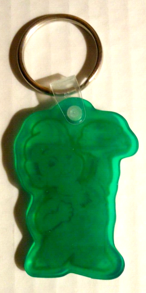 NEW BOB'S BIG BOY RESTAURANT KEYCHAIN / KEYRING GREEN vinyl unused 3 3/ ...