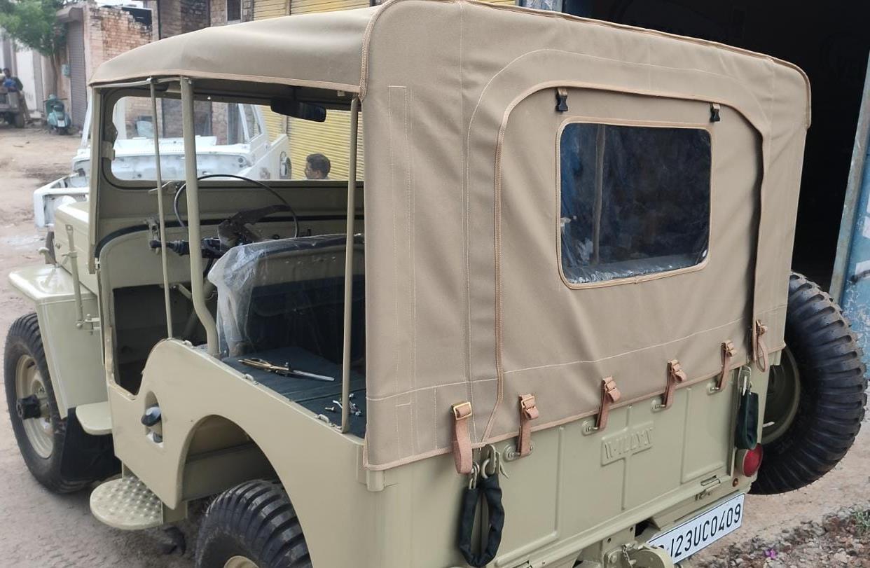 SUMMER SOFT TOP CANVAS FOR JEEP WILLYS M38- Correct Olive Green fits ...