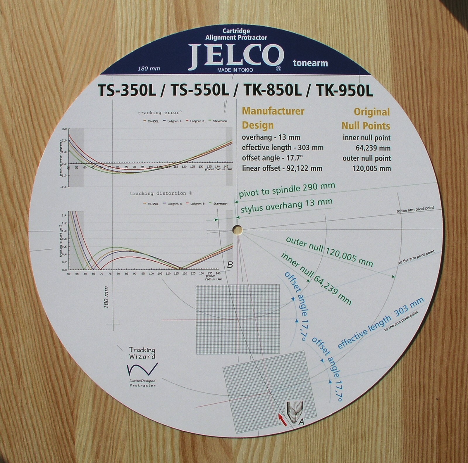 Jelco TS-350L/550L & TK-850L/950L Custom Designed Tonearm Alignment ...