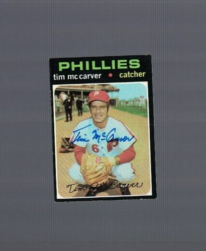 Tim McCarver Philadelphia Phillies 1971 Topps Signed Baseball Card W ...