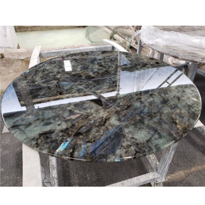 Labradorite Stone Round Table Top, Gemstone Table Top, 15"x15" Home ...