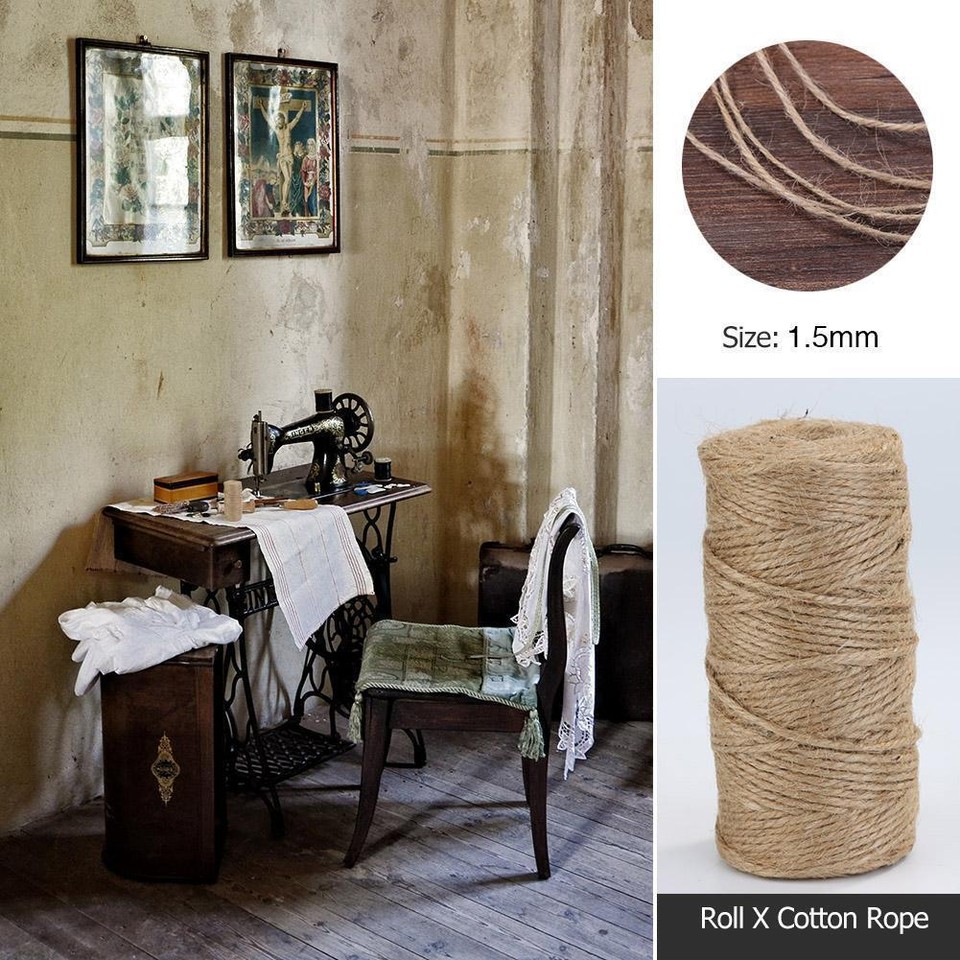 100m/roll Natural Hemp Rope Jute Twine Burlap String Wrapping Cords ...