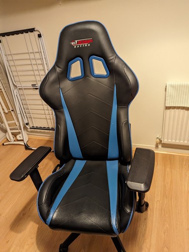 GT Omega Gaming Chair - Black and Blue | eBay UK