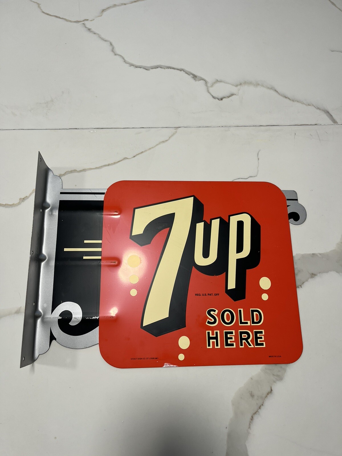 STOUT SIGN CO. LIMITED EDITION DOUBLE SIDED 7UP FLANGE SIGN 925 Prod ...