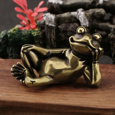 Solid Brass Frog Figurine Statue Animal Figurines Toys House Office ...