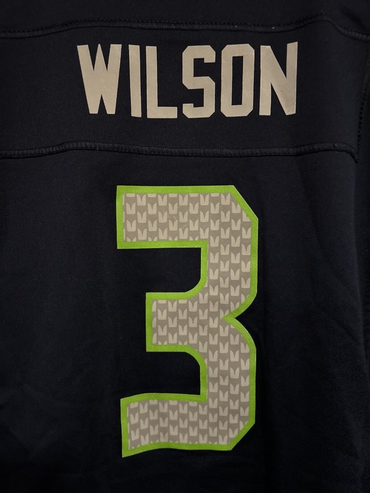 Seattle Seahawks Russell Wilson #3 Jersey "On Field" large by Nike ...