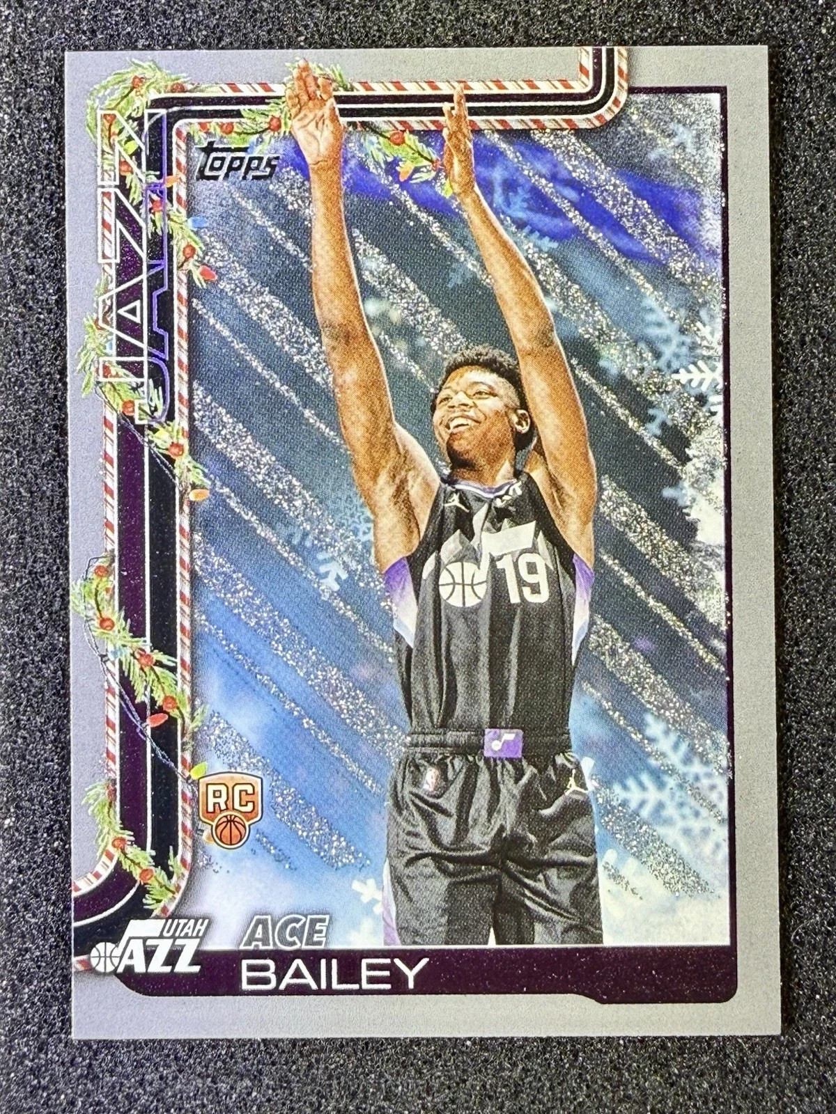 2025-26 Topps Holiday Silver Foil Glitter Ace Bailey RC Utah Jazz H165 ...