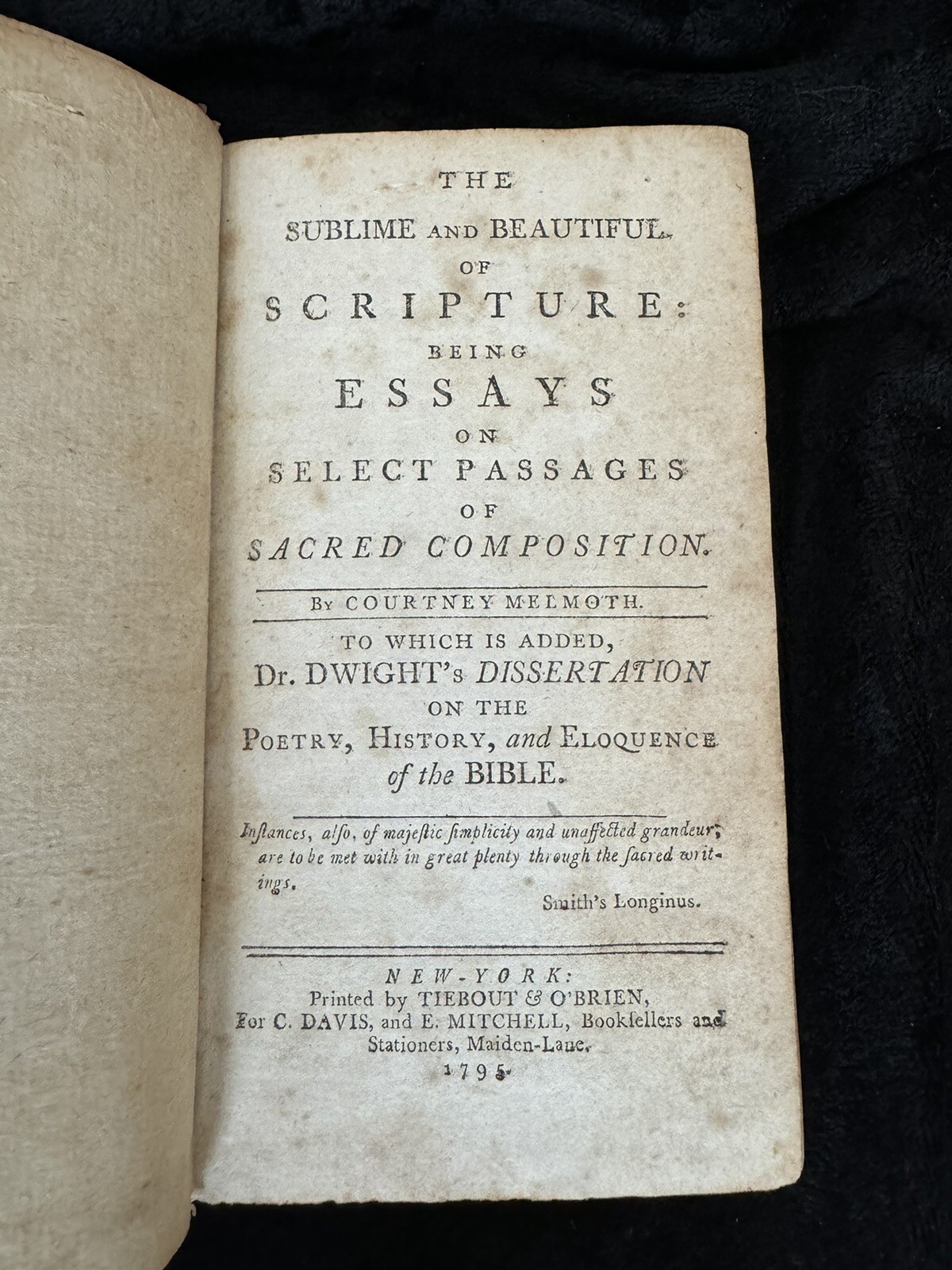 1795 YALE University BIBLE Early American Bookplate RARE Melmoth PRATT ...