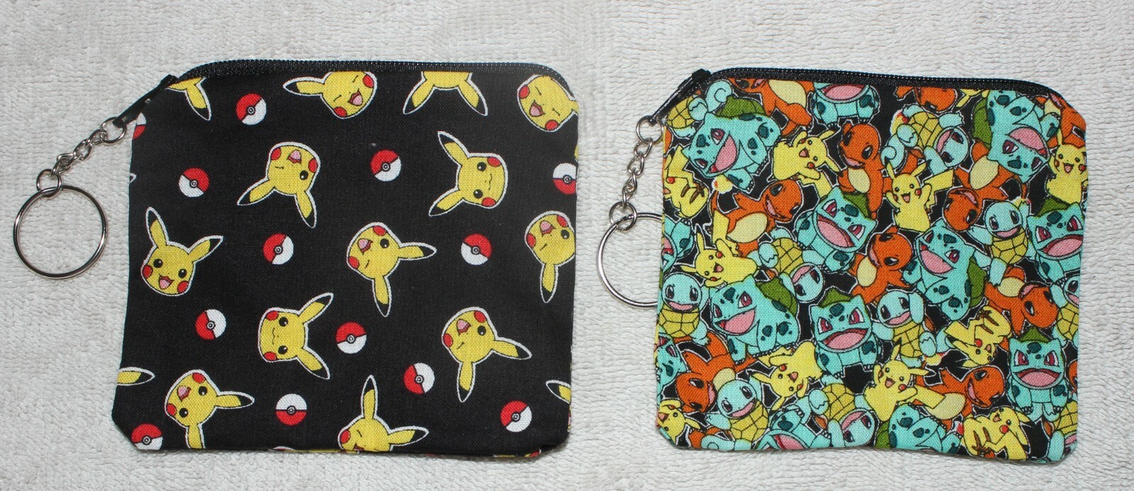Handmade Small Zipper Coin Purse Pouch Bag with Key Ring Pokemon ...