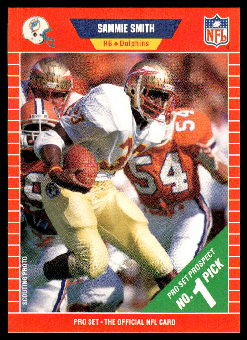 1989 Pro Set Sammie Smith Rookie #502 Miami Dolphins 93B | eBay
