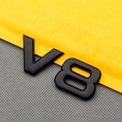 3D Black Metal Rear Trunk V8 Engine Badge Car Fender Side Emblem ...