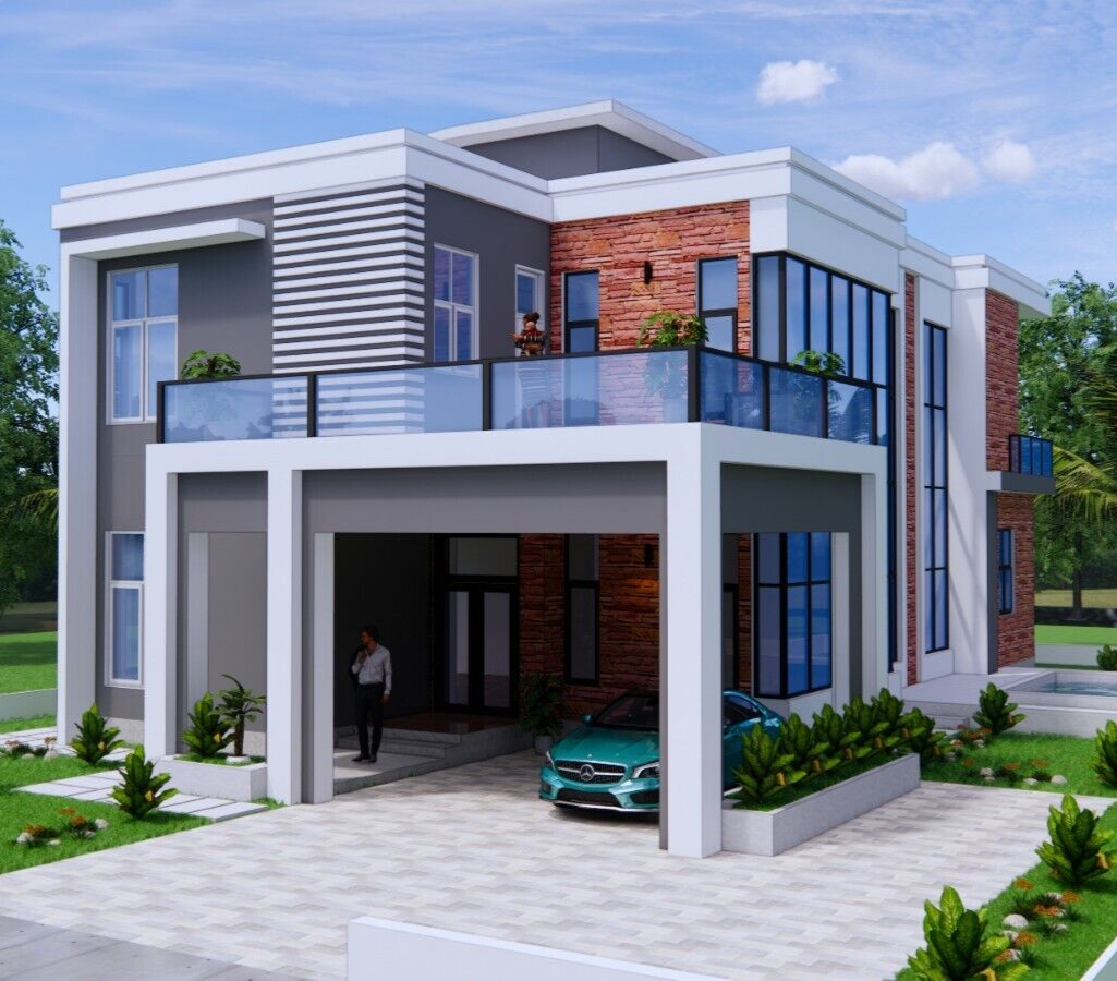 38x70 House Plan 11.5x21 Meter 3 Bed 5 bath Slab Roof PDF Plan (A4 Hard ...