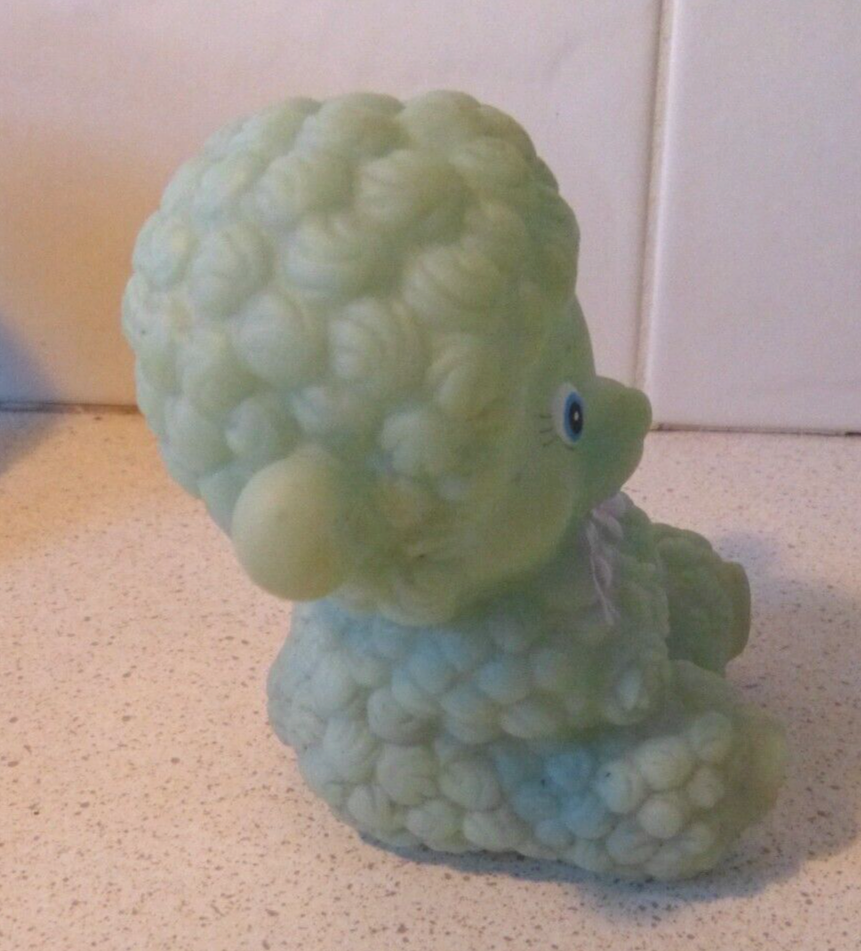 BABY SQUEAKER BLUE LAMB RUBBER PINK FLOWERS PLASTIC VINTAGE TOY - STILL ...