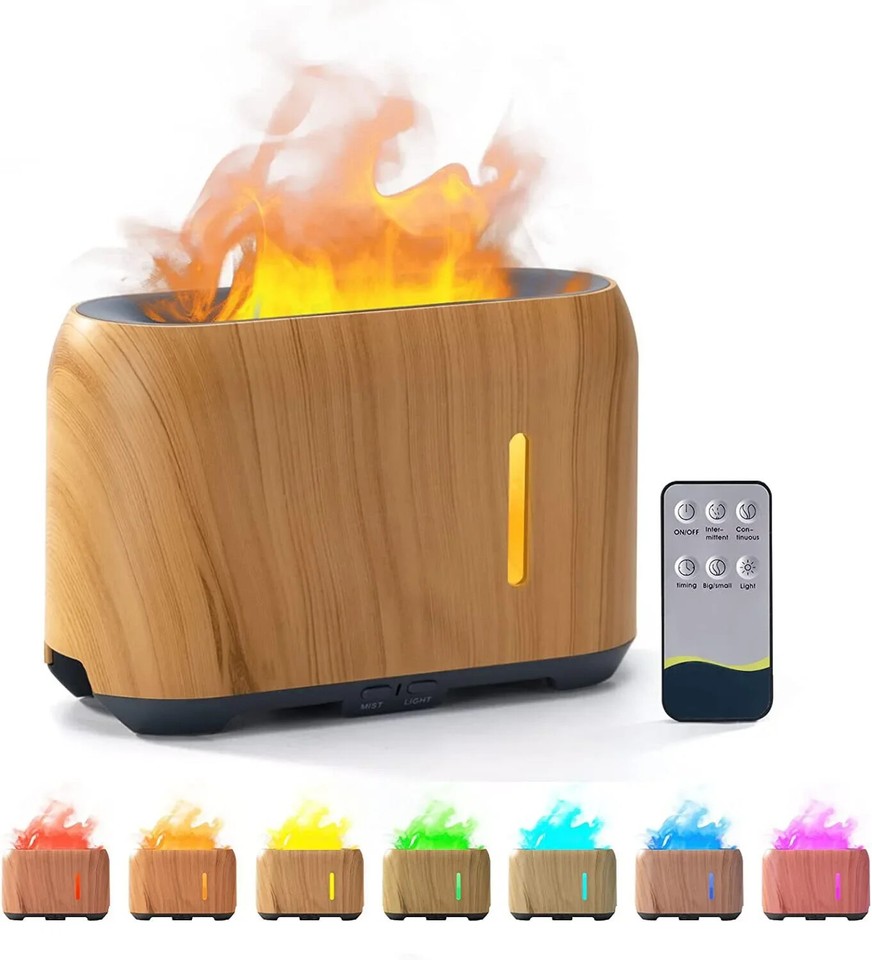 Flame Humidifier Aromatherapy 200ML With Remote Control 7 Flames ...