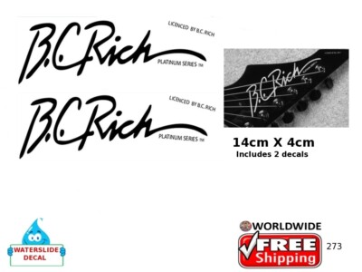 BC Rich guitar Decal head stocks Restoration water slide Logo 273 | eBay