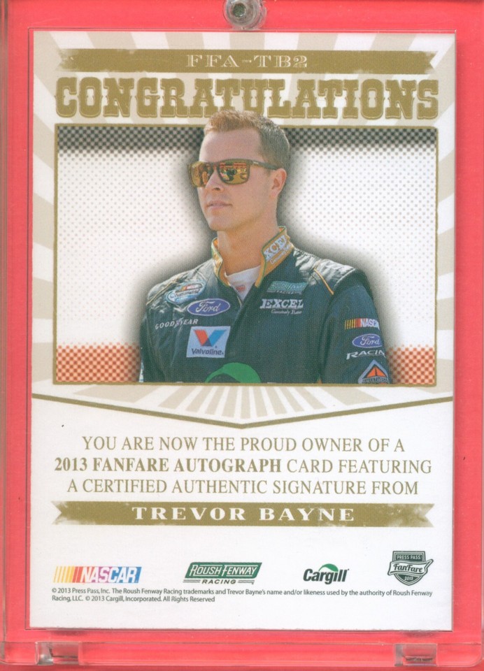 TREVOR BAYNE 2013 PP FanFare Gold Autograph 25/25 # FFA-TB2 Authentic ...