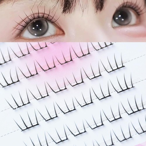 Small thin false eyelashes No Glue Needed Fluffy Cluster Eyelash ...