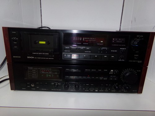 Vintage DENON Rosewood Cassette Deck DR-M11 + Receiver DRA-750 Made in ...
