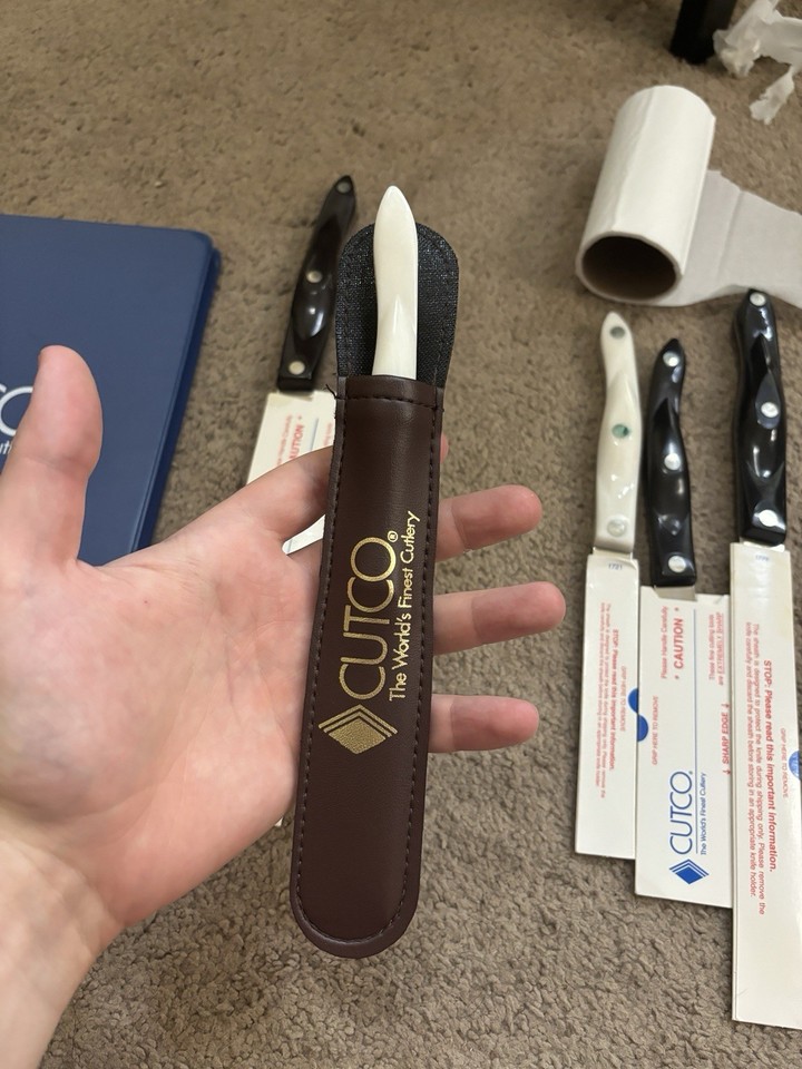 VTG CUTCO 8 Piece Knife Serving Set Sales Rep Binder, Cutting Board ...