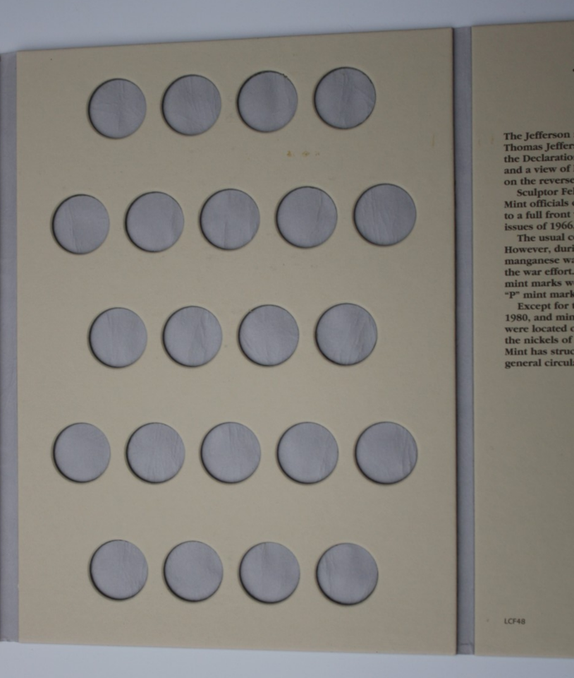 Partially Complete Jefferson Nickels Set 1938-2021 Four Folders 173 ...