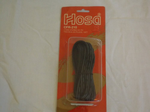 HOSA CFR-210 3.5MM STEREO (F) TO TWO RCS (M) PLUGS, 10FT NIP NEW IN ...