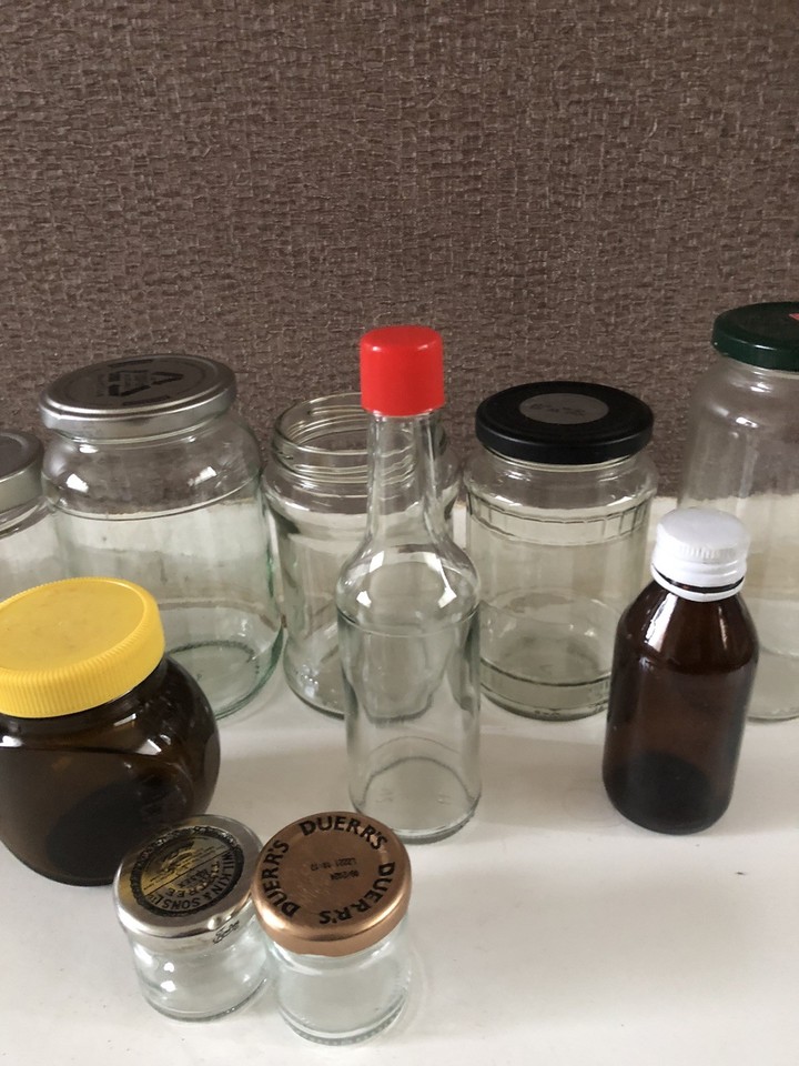 Glass Jars / Bottles - Job Lot x 15 Various Sizes | eBay UK