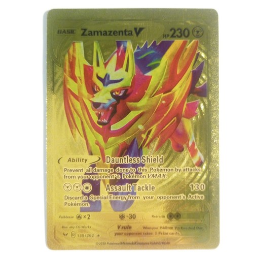 Zamazenta V - Gold Foil Pokemon - HP 230 - Fan Art Card | eBay