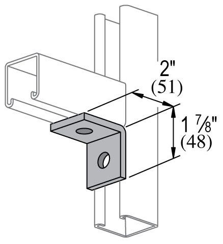 Power-Strut PS-603-EG, 2-Hole, 2-Side, Corner, 90D Strut Angle Fitting ...