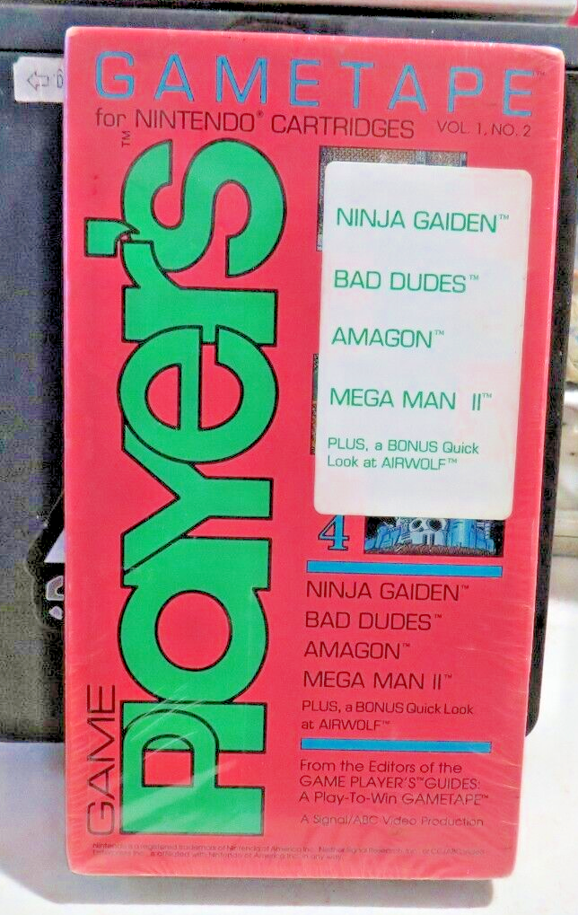 Gametape Nintendo Series Game Player's Mega Man II VHS HTF 1989 Vol 1 ...