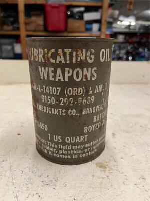 vtg Royal Lubricants co. lubricating oil weapons unopened can antique ...