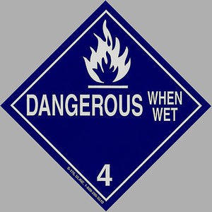 4" DANGEROUS WHEN WET Decal DOT Transportation Hazard Sticker Warning ...