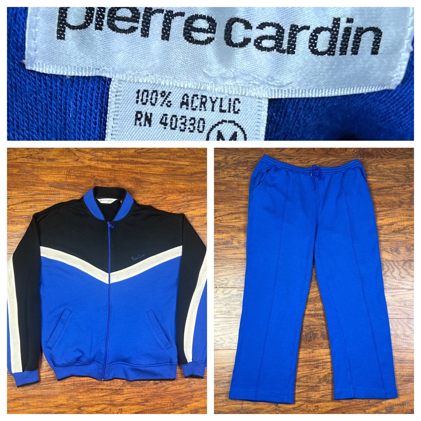 Pierre Cardin vintage acrylic track suit color block … - Gem