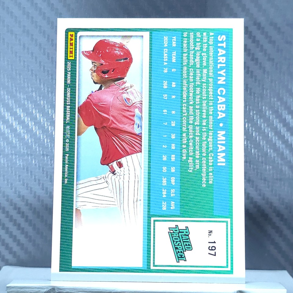 Starlyn Caba 2025 Donruss RATED PROSPECT #197 - Marlins RC | eBay