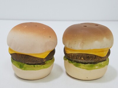 Vintage Ceramic Cheeseburger Salt And Pepper Shakers T299 | eBay