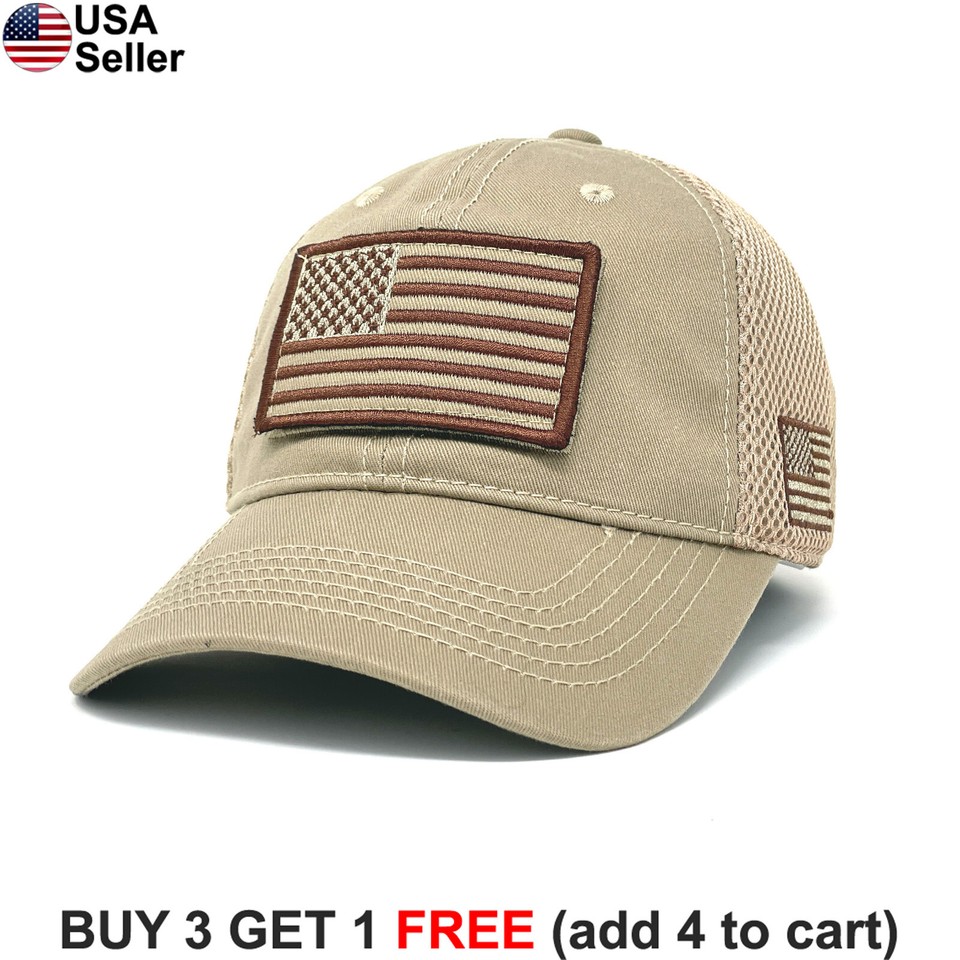 US Tactical American Flag Patch Cap Hat USA Detachable Logo Armed ...