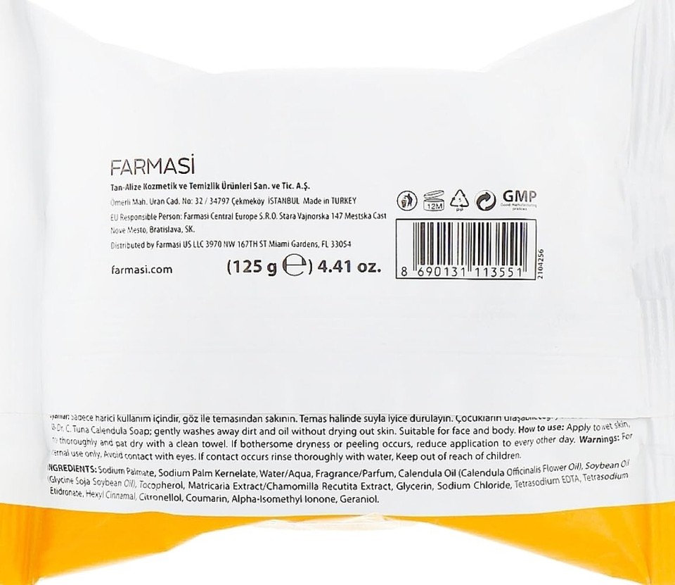 FARMASI CALENDULA SOAP 125gr 4.41oz SOAP BAR SAME DAY SHIPPING!!! | eBay