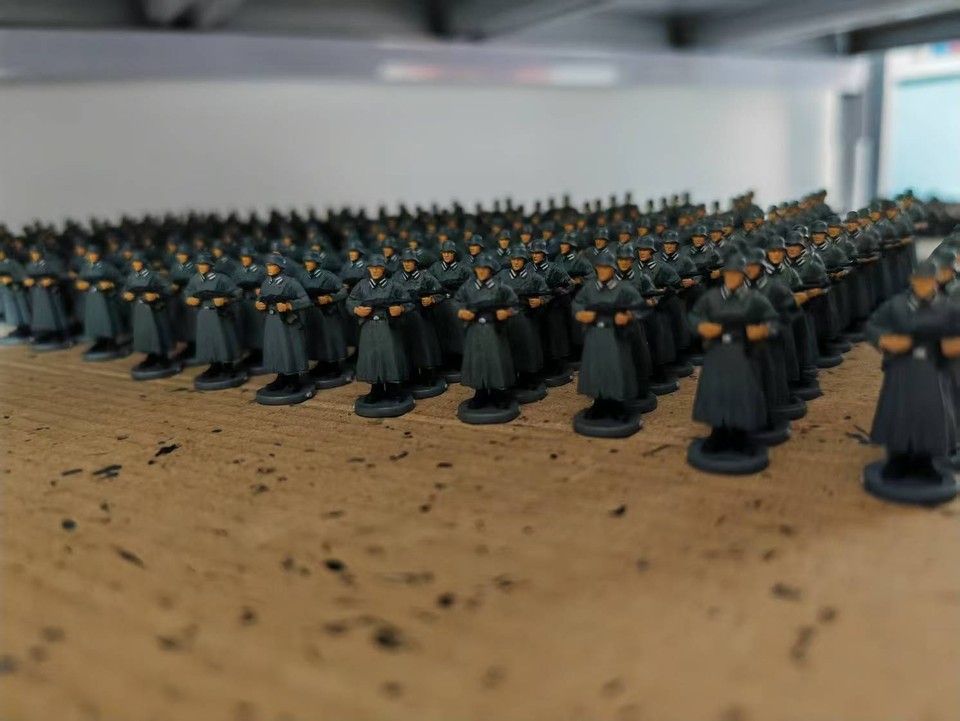 Homemade 1/72 WWII German Army 1 Commander + 40 Soldiers Finished Model ...