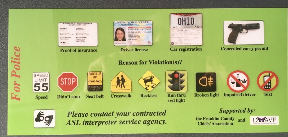 I Am Deaf Laminated Communication Placard For Police Interaction ...