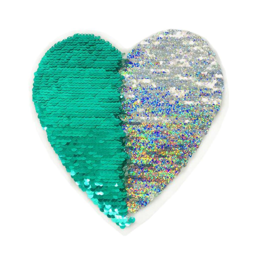 Prettyia Heart Reversible Color Change Sequins Sewing Patch for Bag ...
