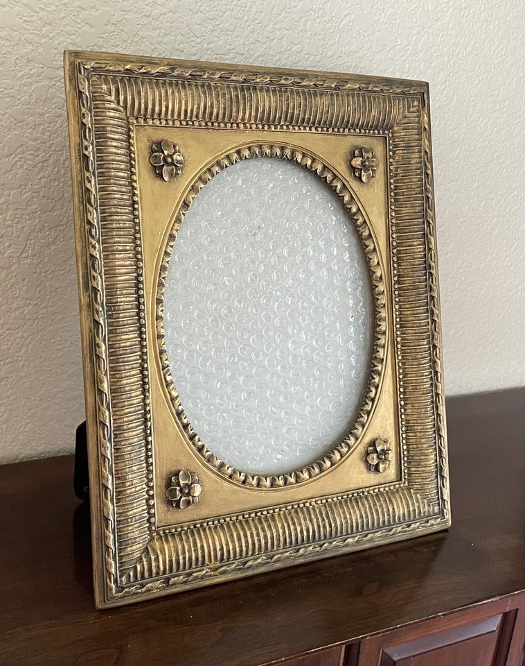 Vtg Baroque/Rococo Oval Gold/black Ornate Spandrel Picture Frame 8"x10 ...